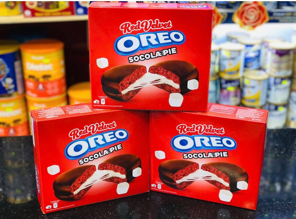 Bánh OREO socola-pie phiên bản RED VELVET hộp 336g có giá bao nhiêu?