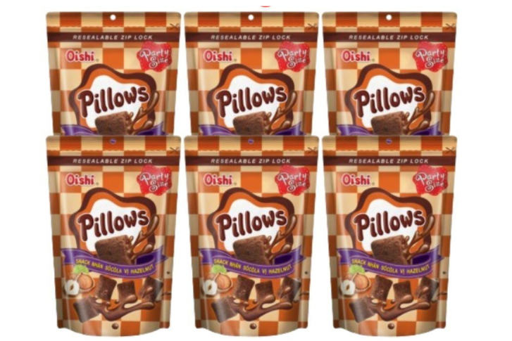 Snack OISHI Pillows nhân Socola vị Hazelnut bao nhiêu calo?