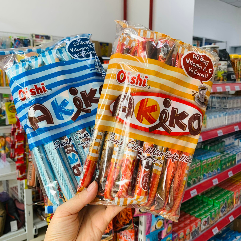 Có bao nhiêu vị Snack que đôi Oishi Akiko nhân kem mixed?