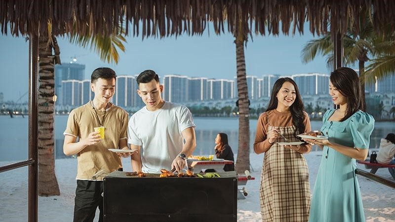 Khu vực nào ở Vinhomes Ocean Park Gia Lâm có thể tổ chức ăn đồ nướng BBQ?